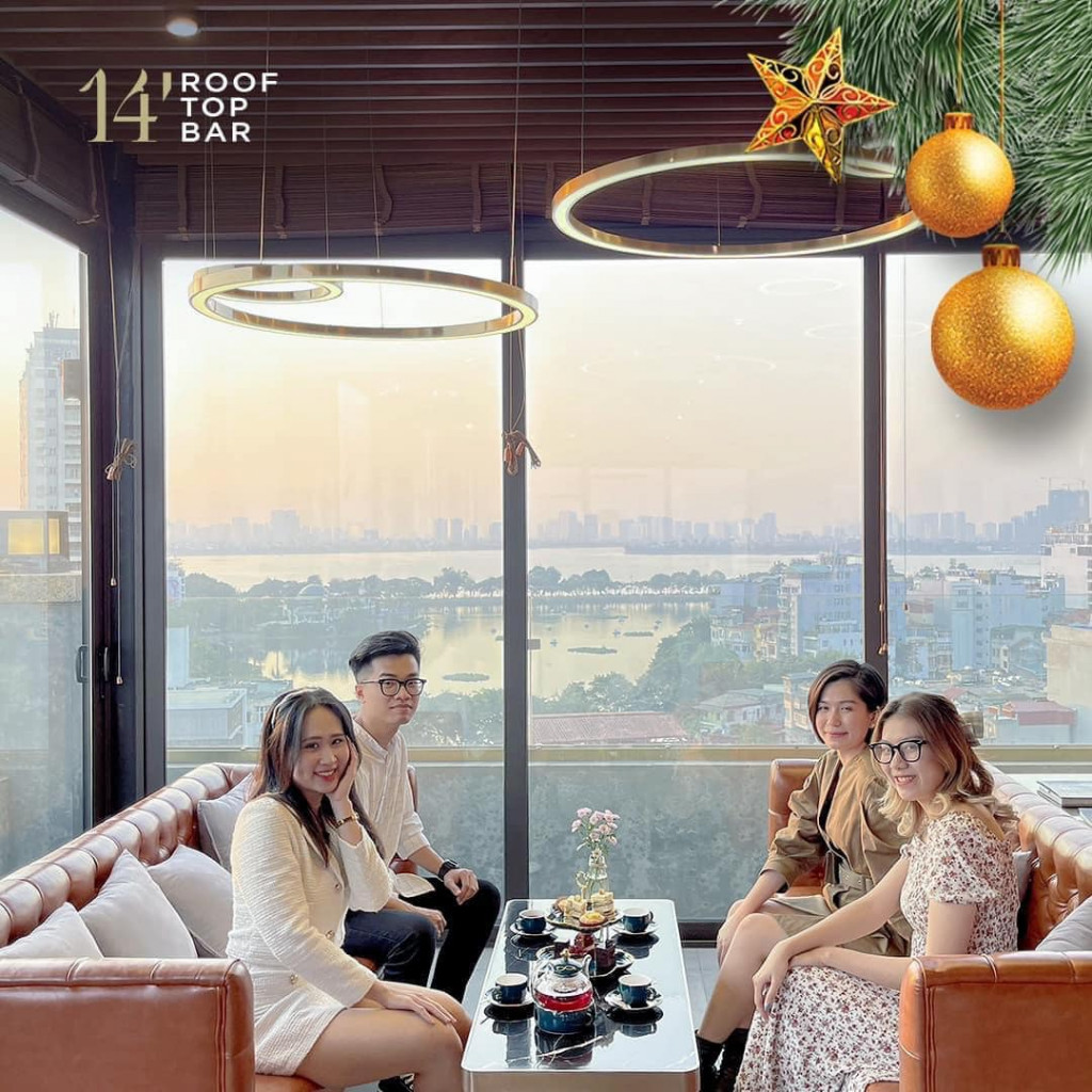 Thưởng thức trà chiều tại 14' Rooftop Bar view Hồ Tây cực xịn sò ...