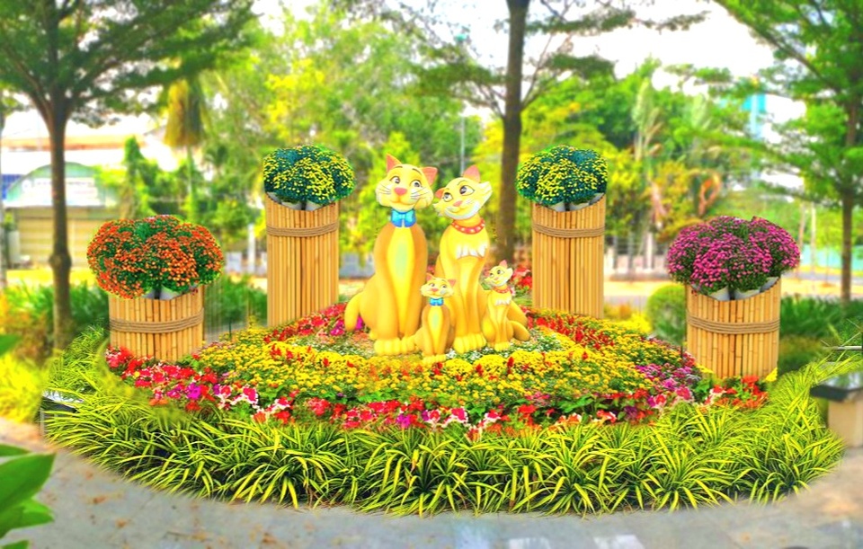 Phối cảnh vườn hoa xuân Quý Mão 2023 tại TP Cần Thơ - iVIVU.com