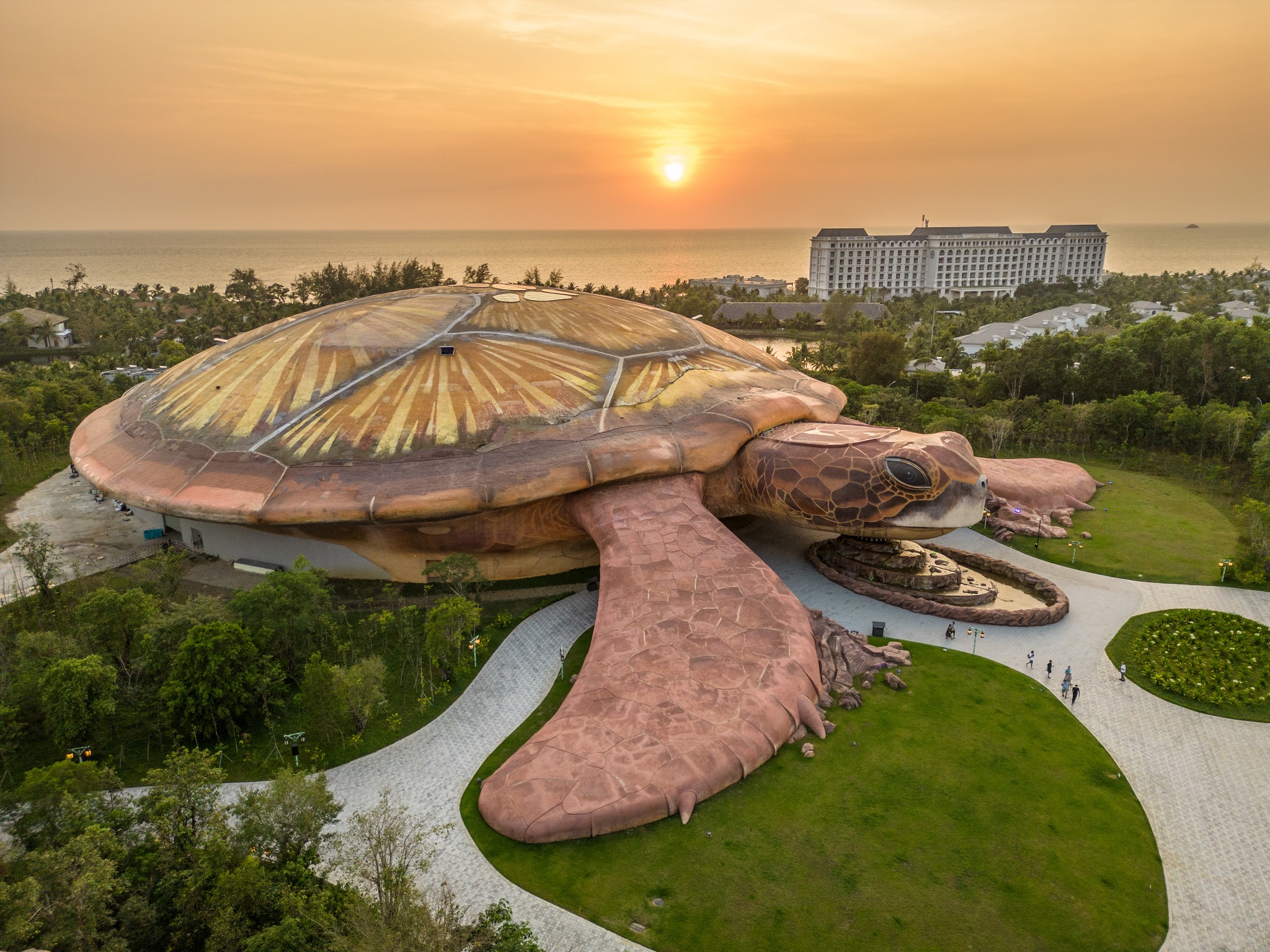 Impressed by the Sea Turtle Palace at VinWonders Phu Quoc, shaped like ...